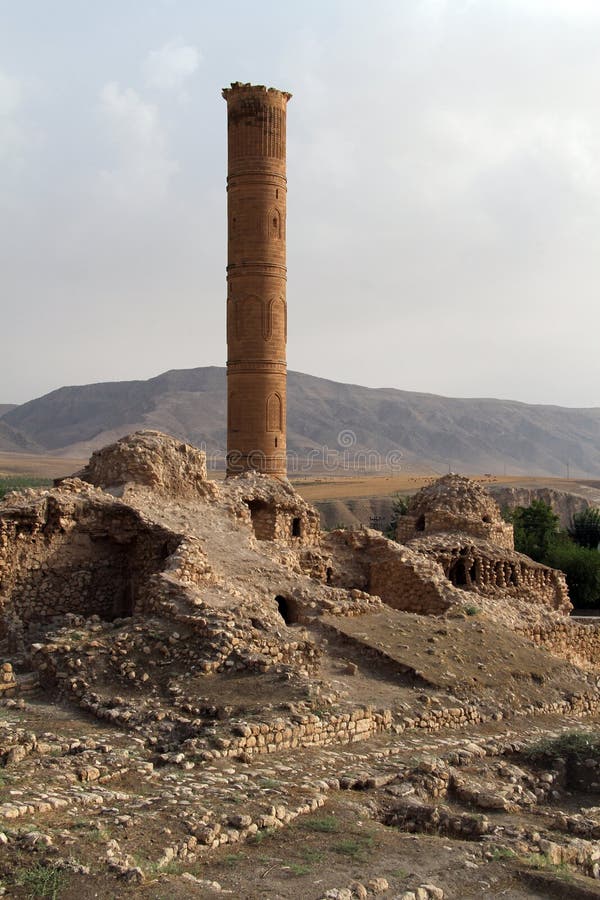 High minaret stock image. Image of archeology, blue, brick - 29867543