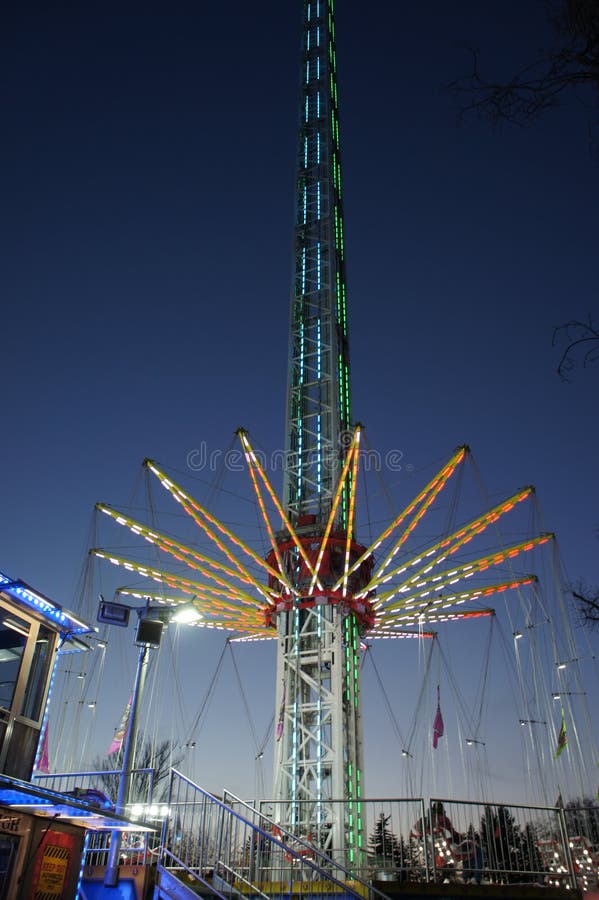 High Modern Carousel in St. Matthews Fair in Prague Stock Photo - Image ...