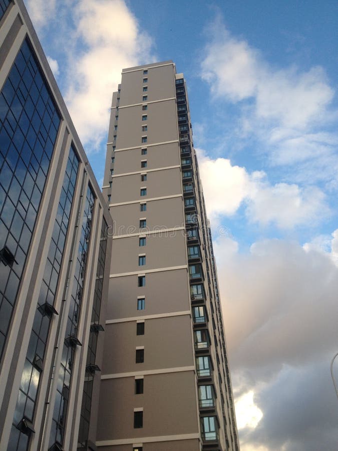 High modern skyscraper stock image. Image of center, apartment - 45828359