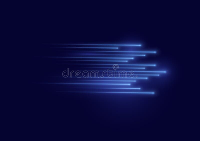 High Motion Speed, Blue Light Lines, Blur Rays Stock Illustration ...