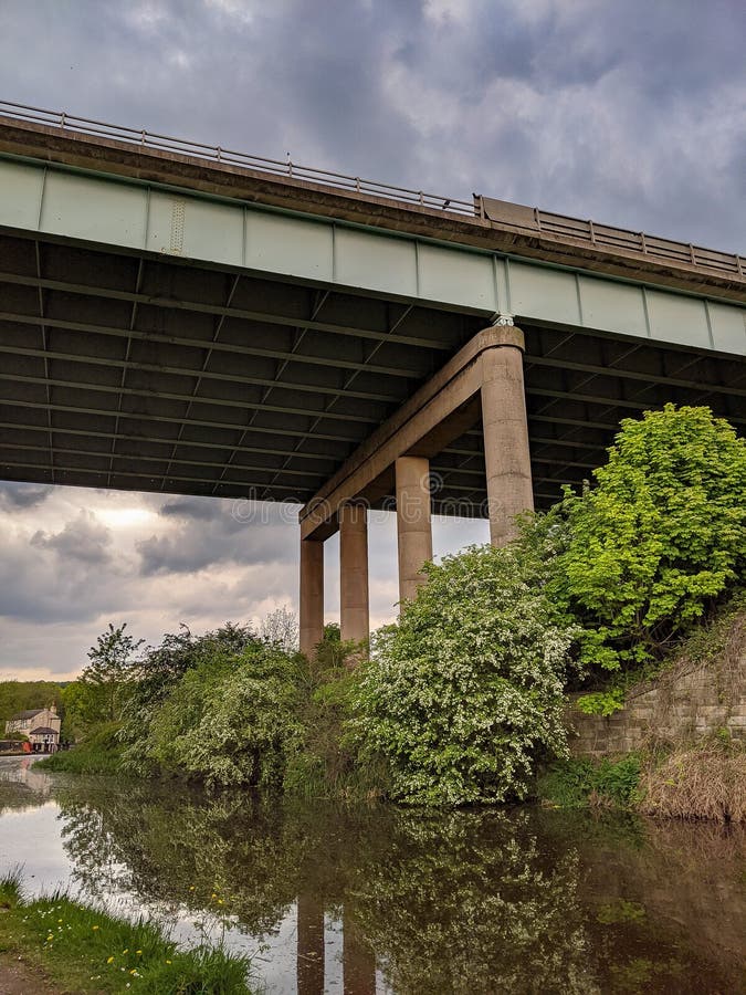 High motorway bridge stock photo. Image of metal, brick - 183950894
