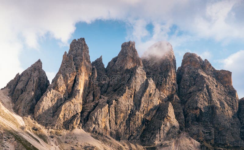 High Mountain Cliffs in the Dolomites, Italy Stock Photo - Image of ...