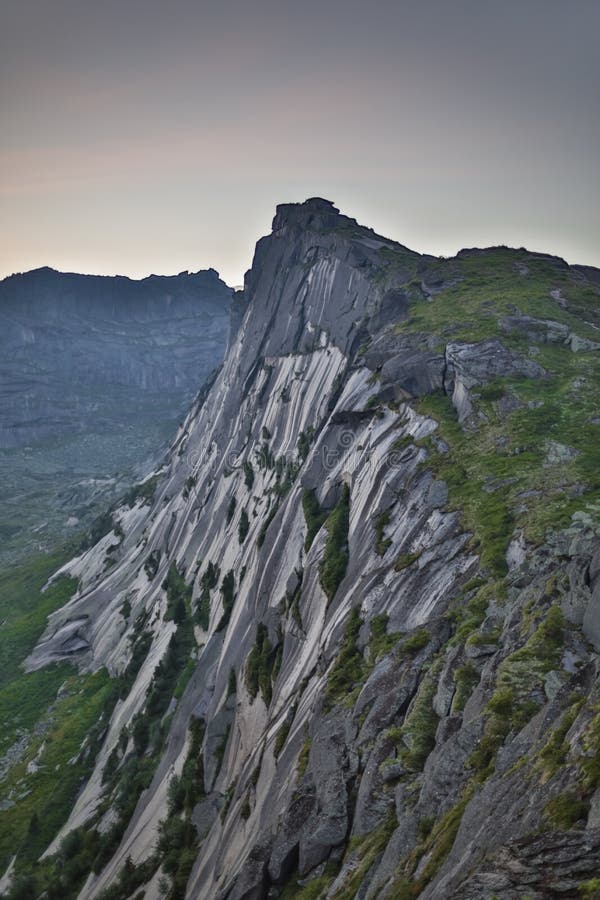 High Mountain Cliffs in the Ergaki National Park, Russia Stock Image ...