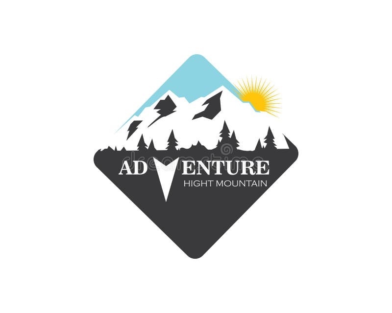 High Mountain Icon Logo of Adventure Template Stock Vector ...
