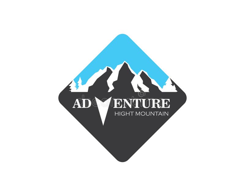 High Mountain Icon Logo of Adventure Template Stock Vector ...