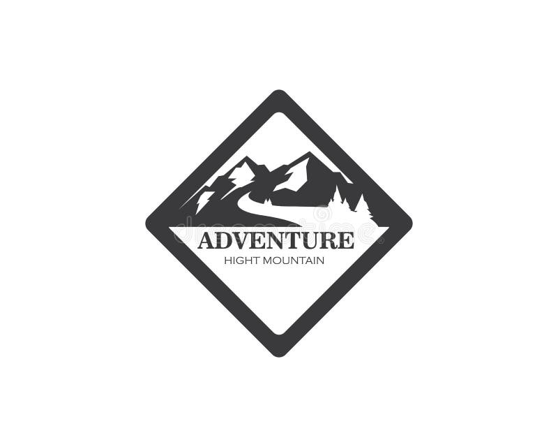 High Mountain Icon Logo of Adventure Template Stock Vector ...