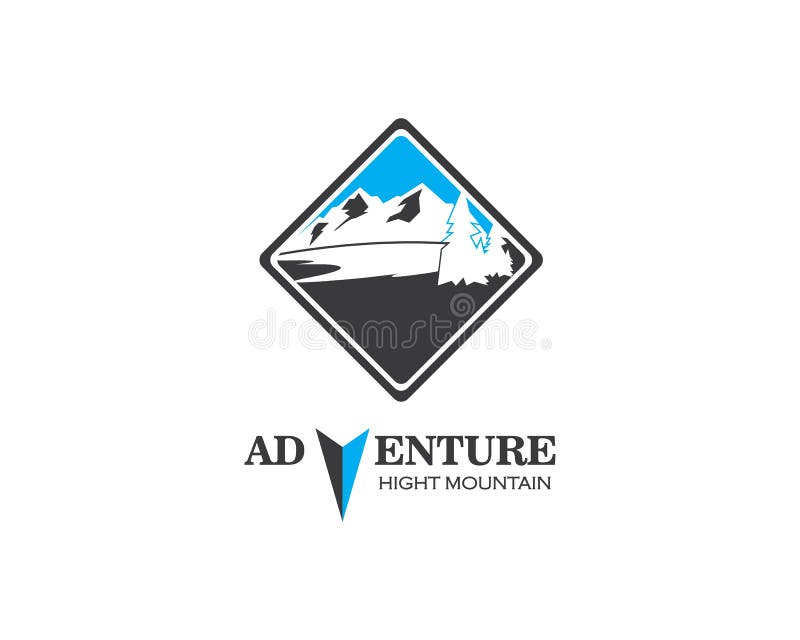 High Mountain Icon Logo of Adventure Template Stock Vector ...