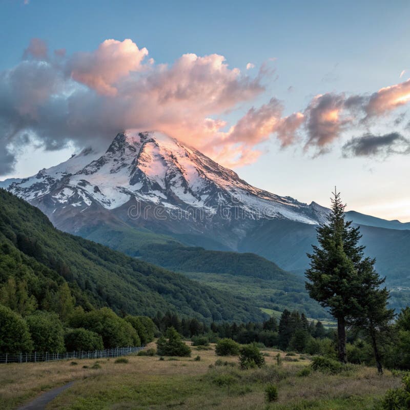 High Mountain Landscape Bathed in Soft Morning Light with a ...