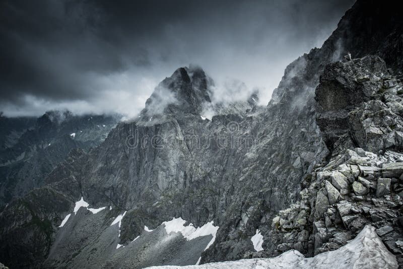 High mountain peak stock image. Image of scene, scandinavia - 45294143