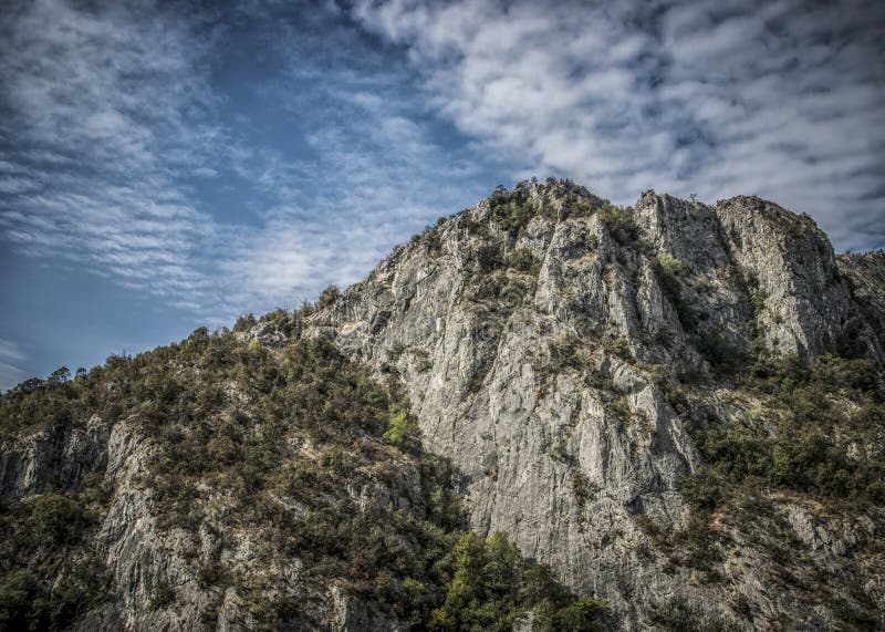 Mountains in Djerdap gorge stock photo. Image of cliff - 129557562