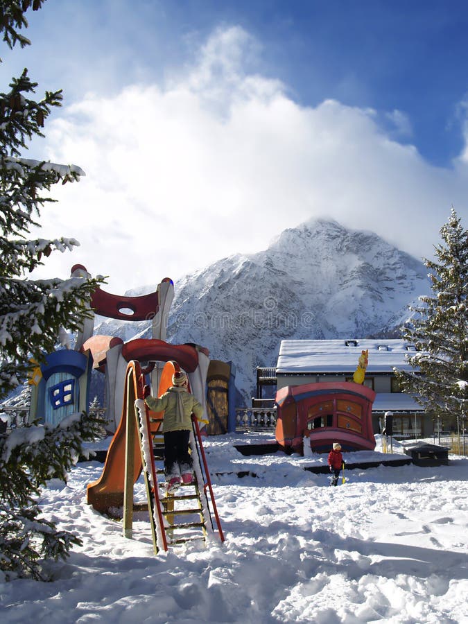 High mountain playground stock photo. Image of playground - 3949646