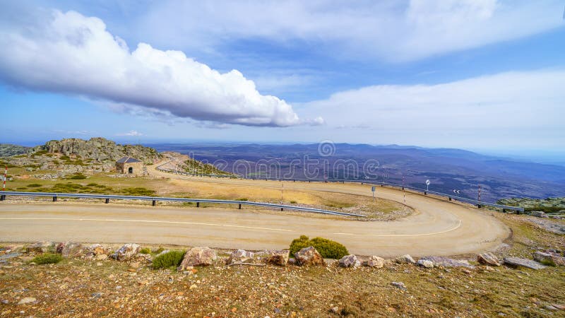 High Mountain Road Making Curves To Climb To the Summit. Stock Photo ...