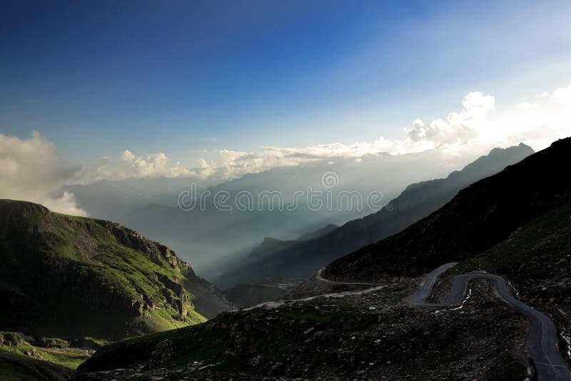 High Mountain Valley and Rock Field in Northern India Stock Image ...