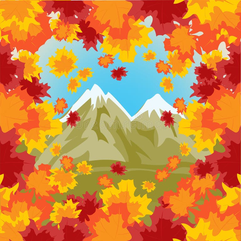 High Mountains on Background Autumn Sheet Stock Vector - Illustration ...