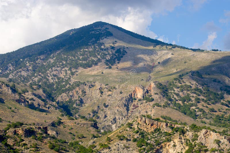 High Mountains Over the Sea, Crete Island, Greece Stock Photo - Image ...