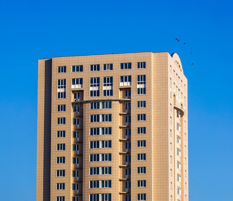 Multi-storey Residential Building Against a Cloudy Sky. Editorial Stock ...