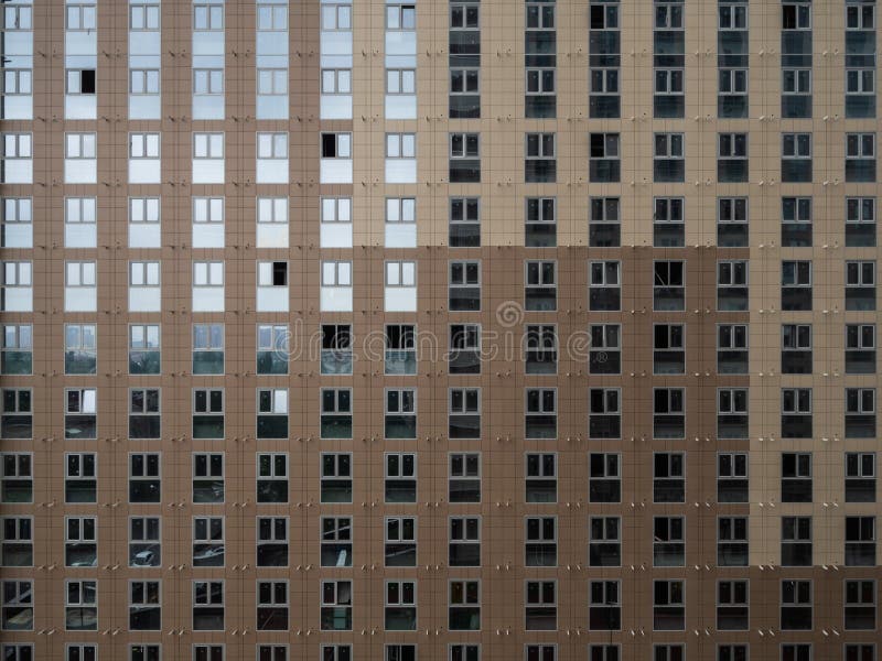 High Multi-storey Building with Lots of Windows. Perfectly Flat Windows ...