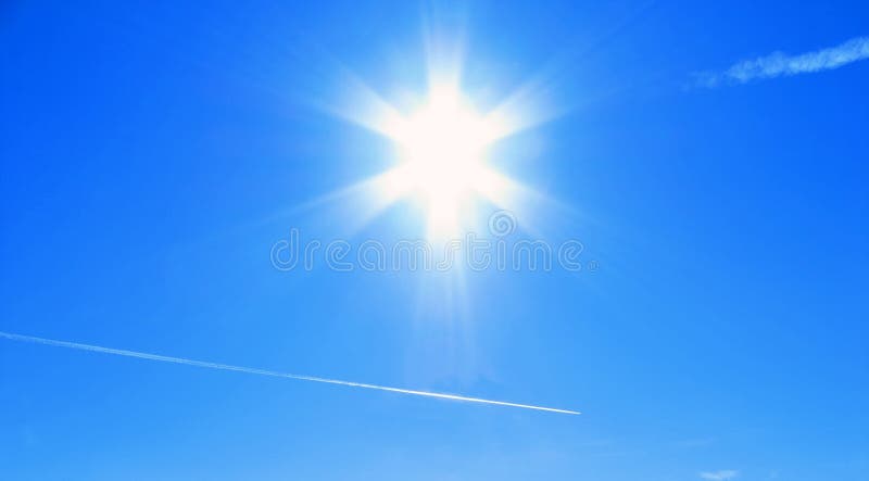 High Noon stock photo. Image of shine, flare, clouds, blue - 64852