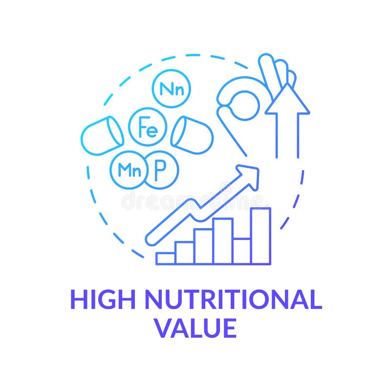 High Nutritional Value Blue Gradient Concept Icon Stock Vector ...