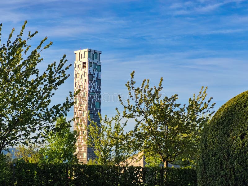 High Observation Tower in the Park on a Sunny Day Stock Image - Image ...