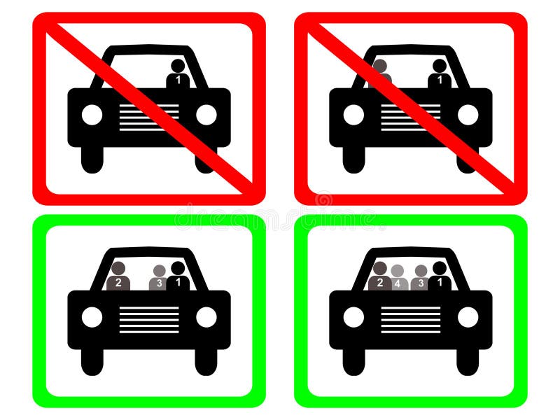 High Occupancy Vehicle Silhouettes Stock Vector - Illustration of ...