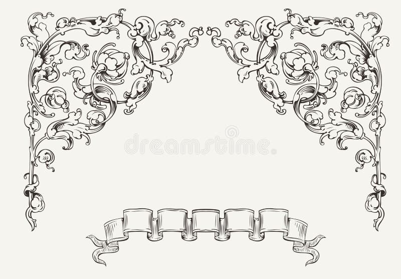 Baroque Banner Two Styles stock vector. Illustration of fashion - 3650429