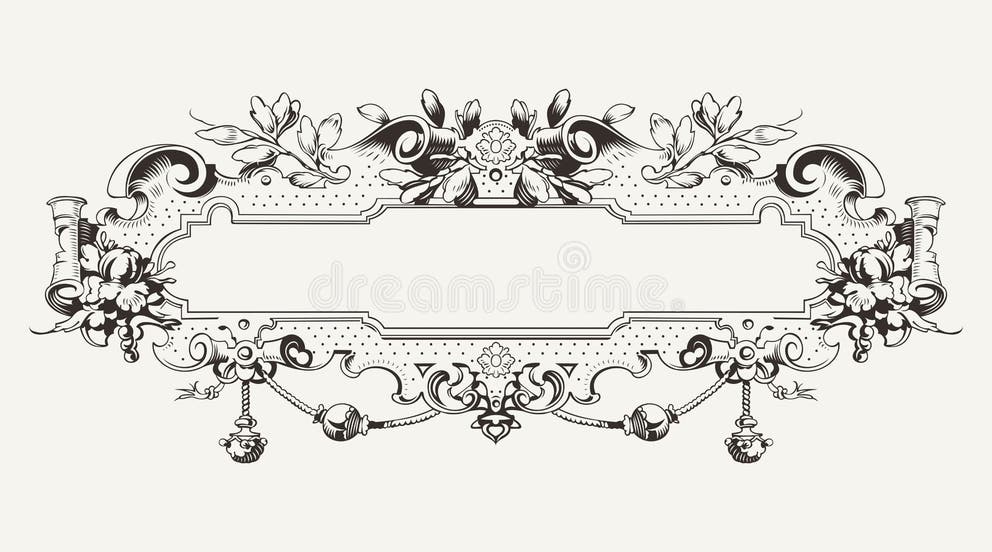 Ornate Horizontal Crest Border Stock Illustrations – 102 Ornate ...