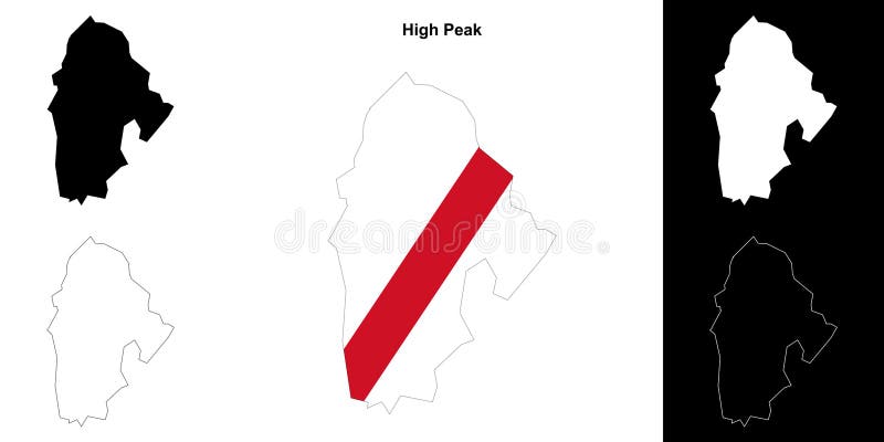 High Peak outline map stock illustration. Illustration of region ...