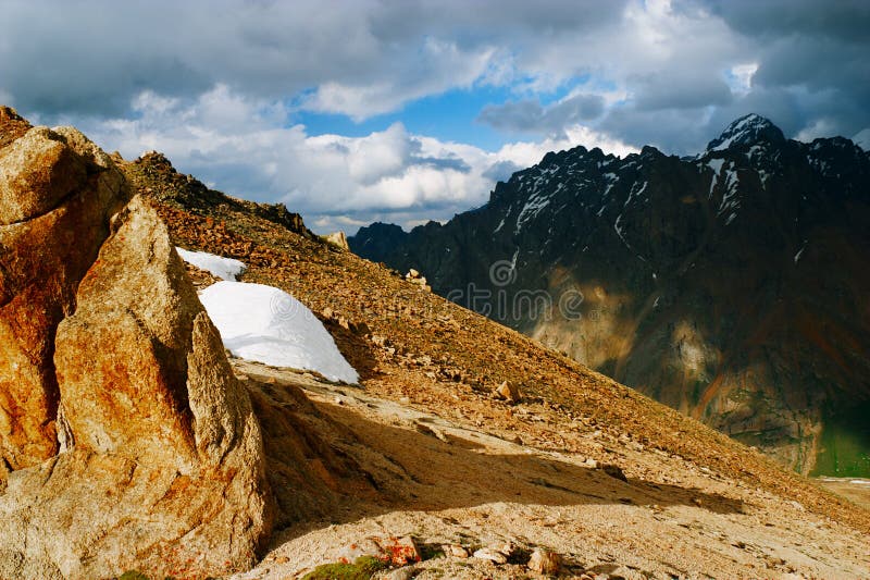 High peak with snow stock image. Image of landscape, challenge - 45641013