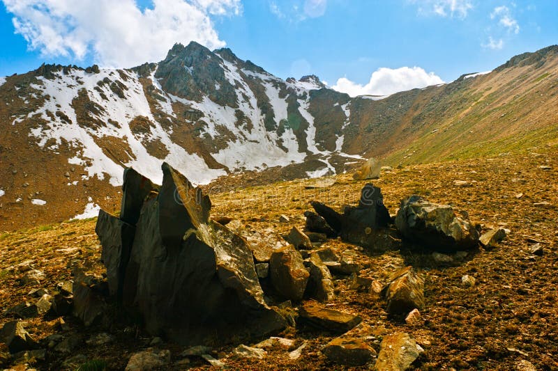 High peak with snow stock image. Image of exploration - 45641027