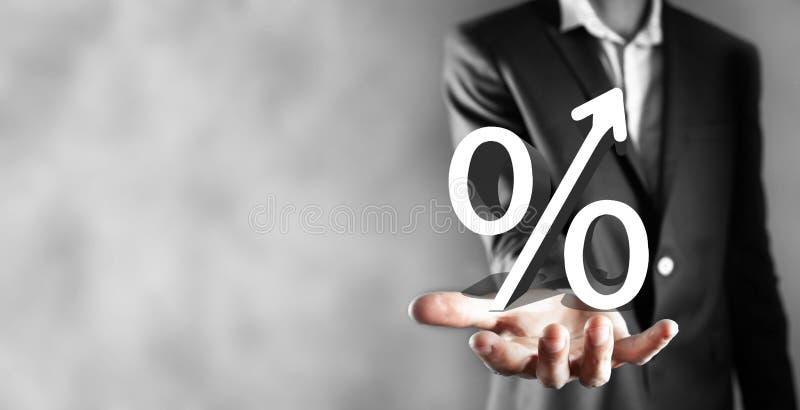 High Percent Interest. Percent Up Icon Stock Photo - Image of interest ...