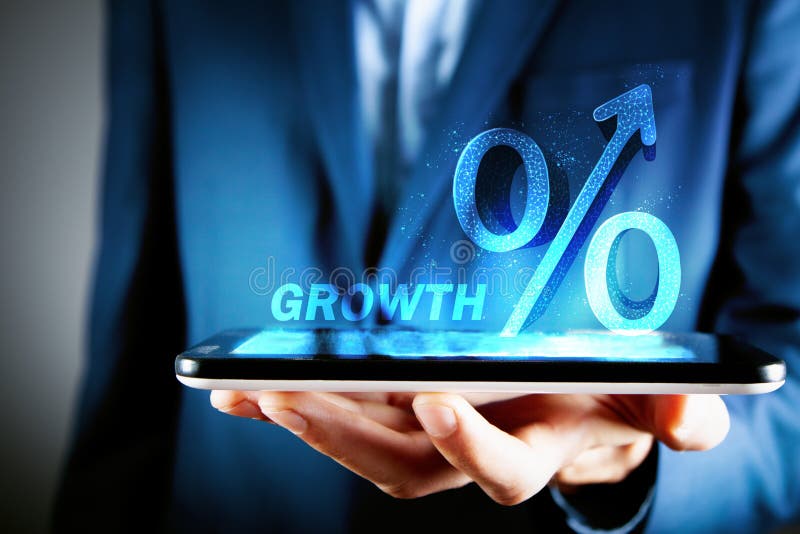 High Percent Interest. Percent Up Icon Stock Photo - Image of invest ...