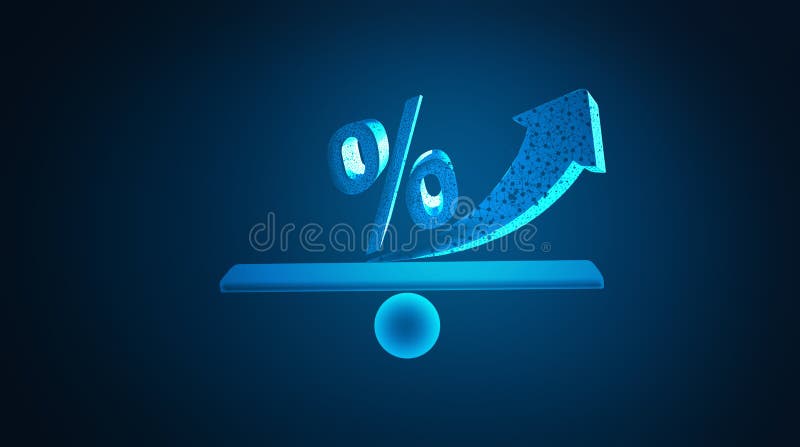 High Percent Interest. Percent Up Icon Stock Illustration ...