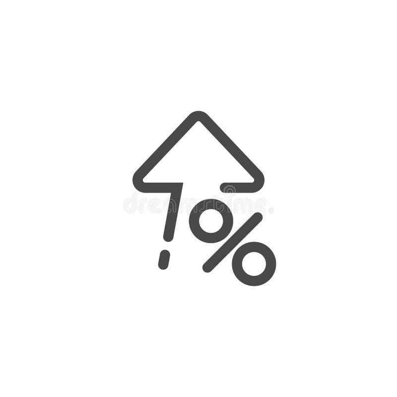 High Percent Interest. Percent Up Icon in Linear Style Stock ...