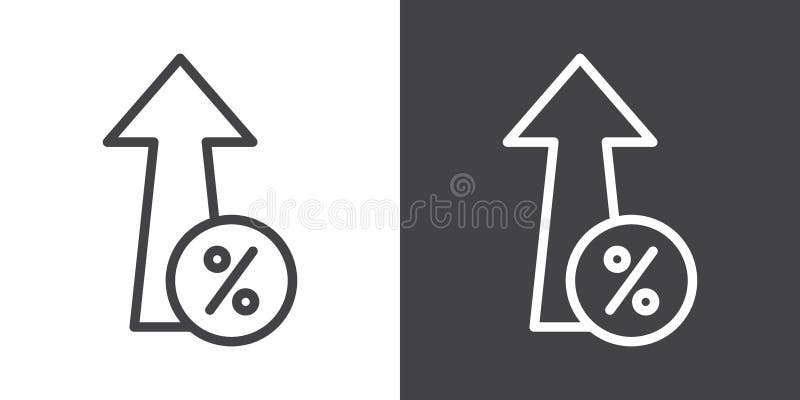 High Percentage Icon Flat Vector Set Outline Stock Illustration ...