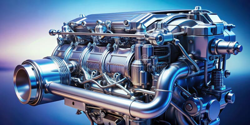 High-performance Automotive Engine a Detailed Close-up View of Complex ...