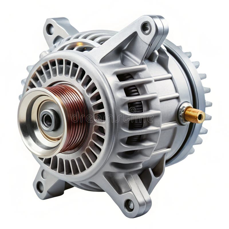 High Performance Car Alternator Showcased on a White Surface, Suitable ...