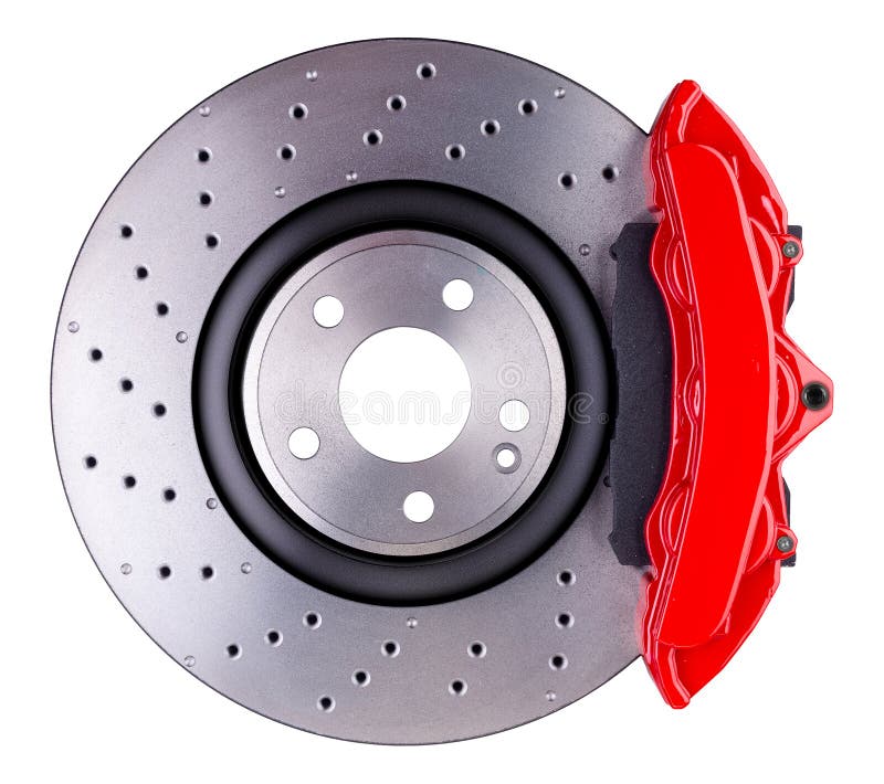 High-performance Car Disc Brake System Showcasing a Ventilated Rotor ...