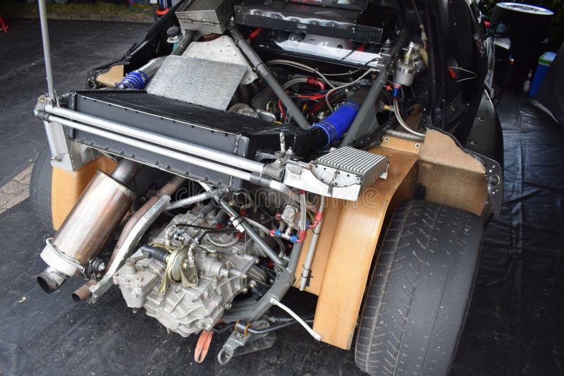 Daun, Germany - 07 25 2025: Engine of a 206 Group B Prottype, Back ...