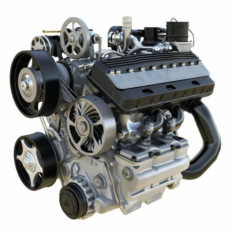 High-Performance Car Engine Isolated Stock Image - Image of power ...