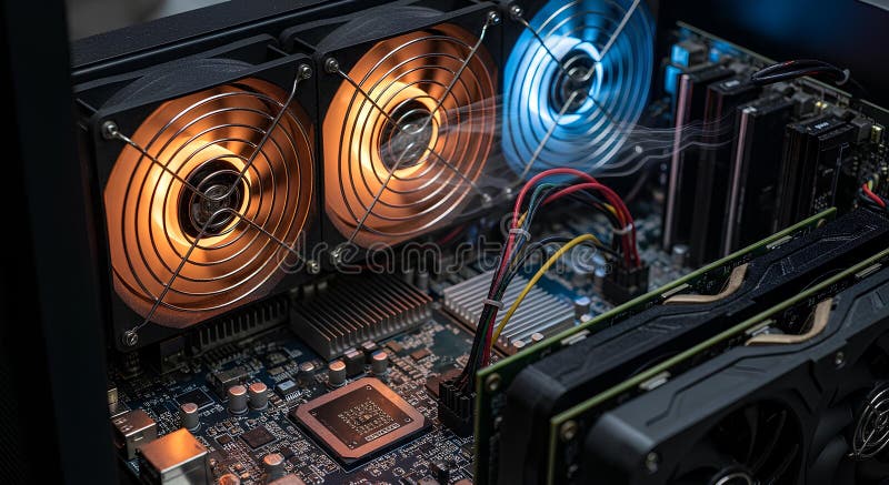 High-Performance Computer Hardware Close-up Stock Photo - Image of ...