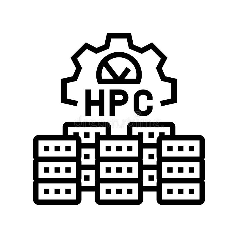 High Performance Computing Line Icon Vector Illustration Stock ...