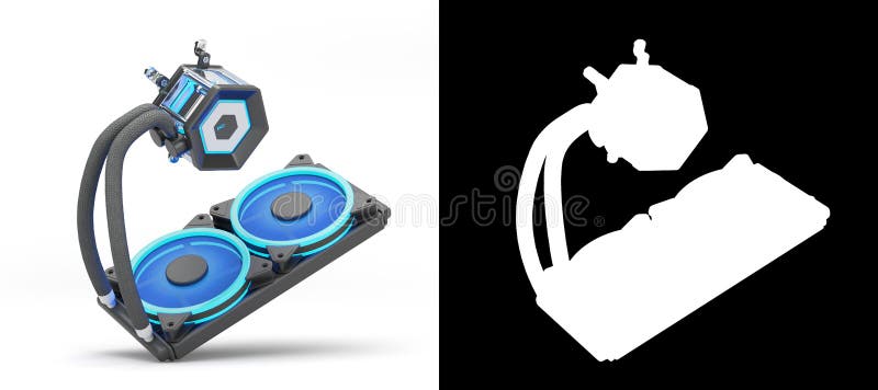 High Performance Desktop PC and Cooling System 3d Render on White with ...