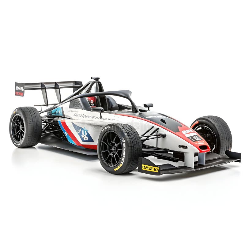 Racing Car with Electric Power Isolated on White Background Stock ...