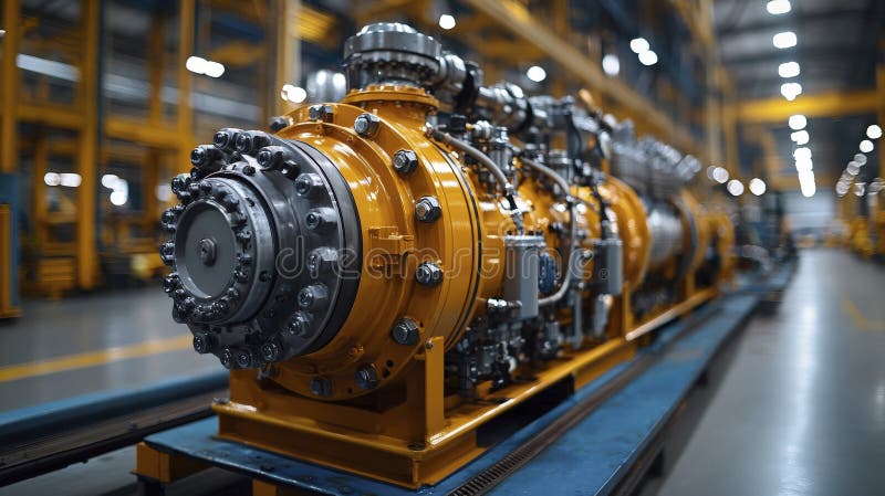 High-Performance Engine Component in Factory Environment Stock ...