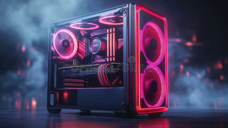 High-performance Gaming PC with Vibrant RGB Lighting Showcased in a ...