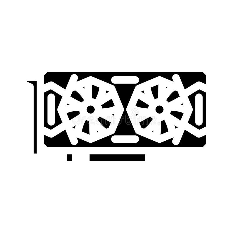 High Performance Graphics Card Gaming Pc Glyph Icon Vector Illustration ...