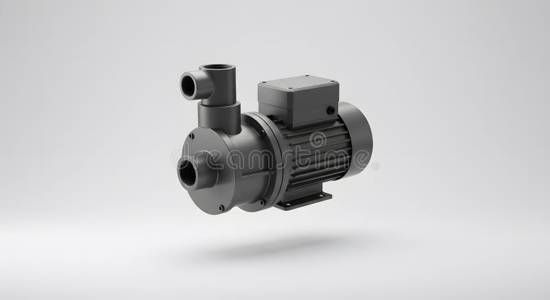 High-Performance Industrial Centrifugal Pump Motor System: 3D Render of ...