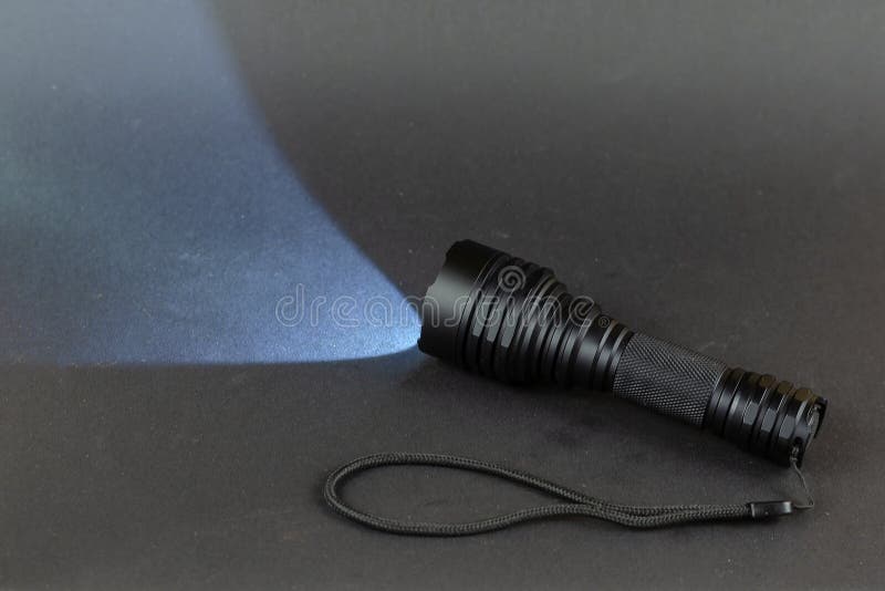 High Performance LED Handheld Flashlight Illuminates the Space I Stock ...