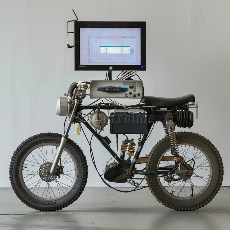 High-performance Motorized Bike with a Sleek Computer Screen Display ...